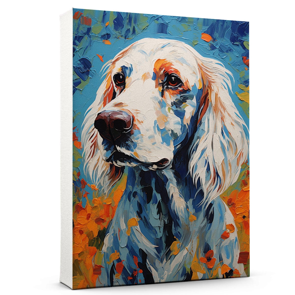 English Setter Dog Art Print Poster, Wall art Painting Decor, Starry ...