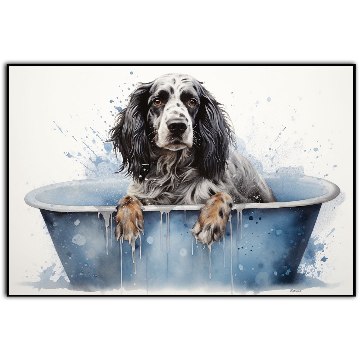 English Setter Dog Canvas Bathroom Décor - Unique Bath Wall Decor ...