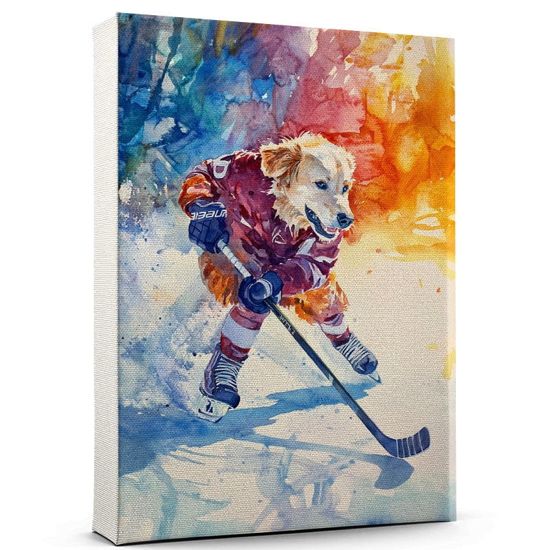 English Setter Dog Canvas – Ice Hockey Canvas Print of Funny English ...