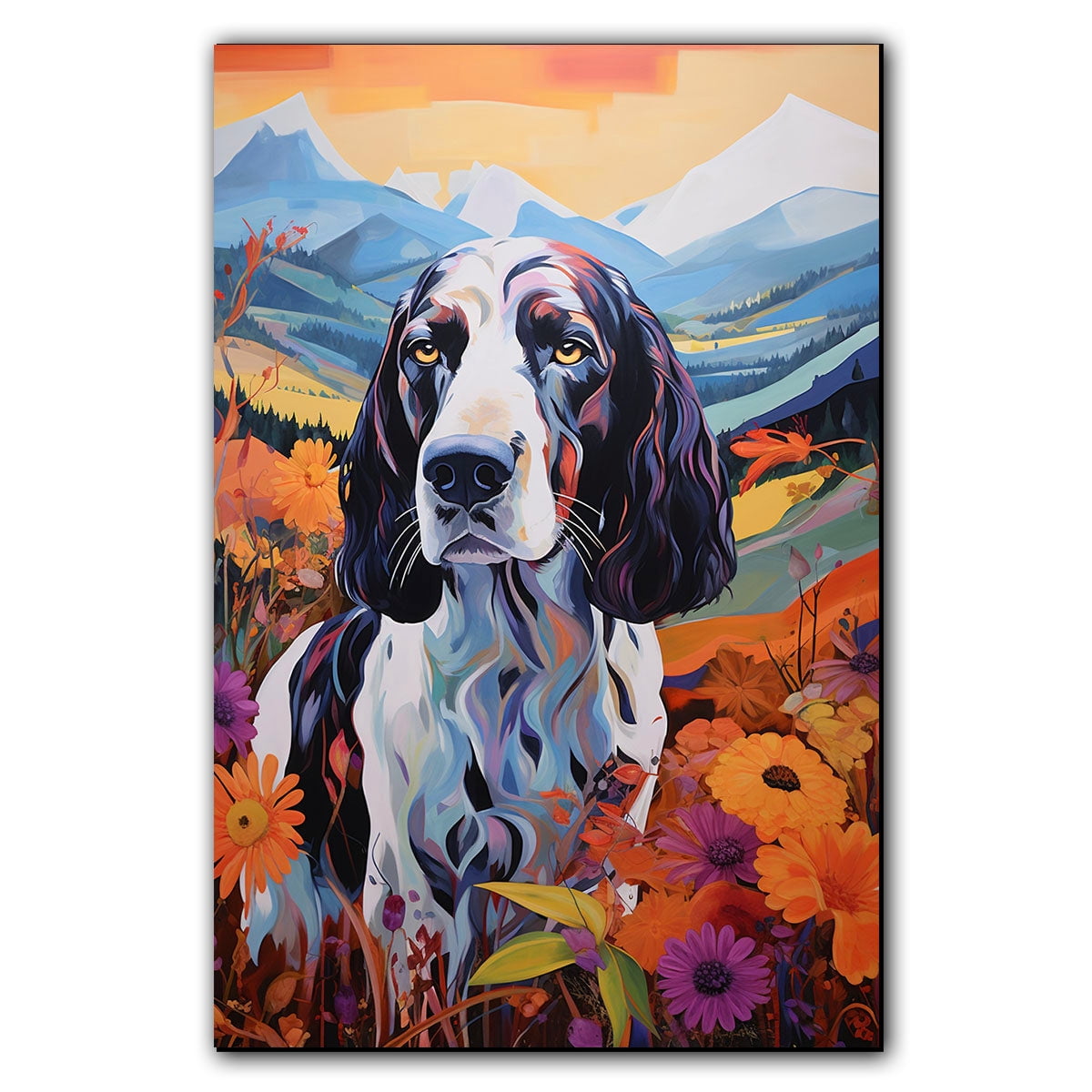 English Setter Dog Canvas Wall Art for Living Room, Funny Bathroom Wall ...