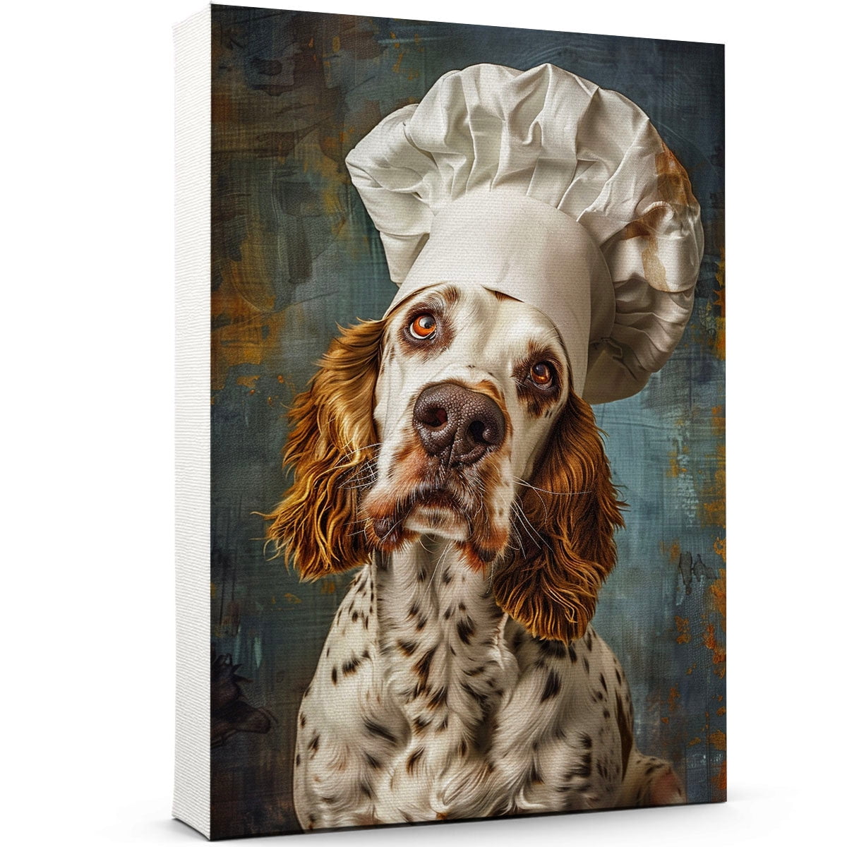 English Setter Dog Chef Poster, English Setter Dog Cooking Food Canvas ...