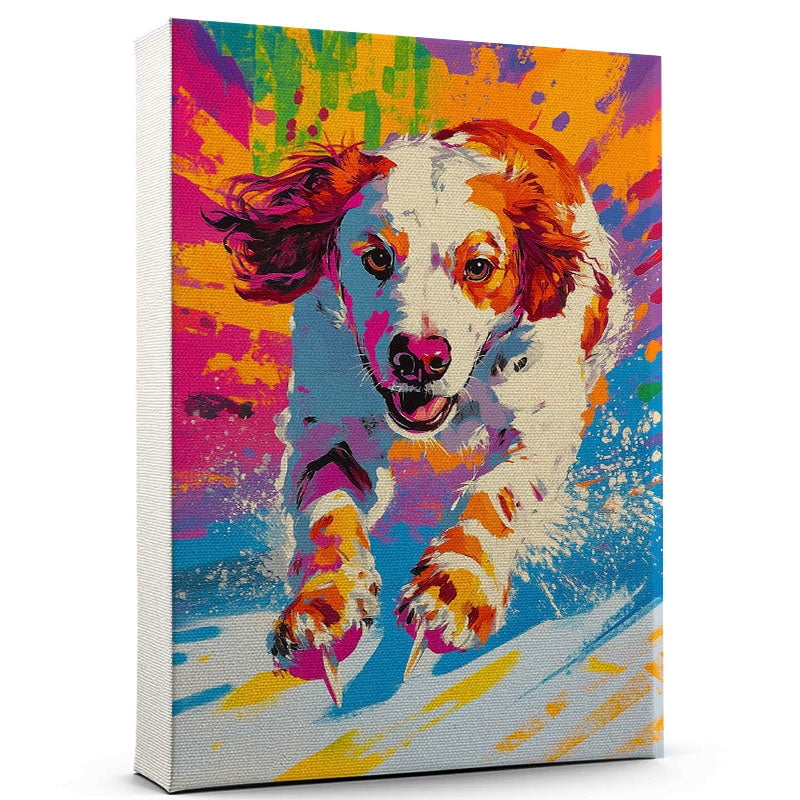 English Setter Dog Ice Hockey Canvas – Funny English Setter Dog Playing ...