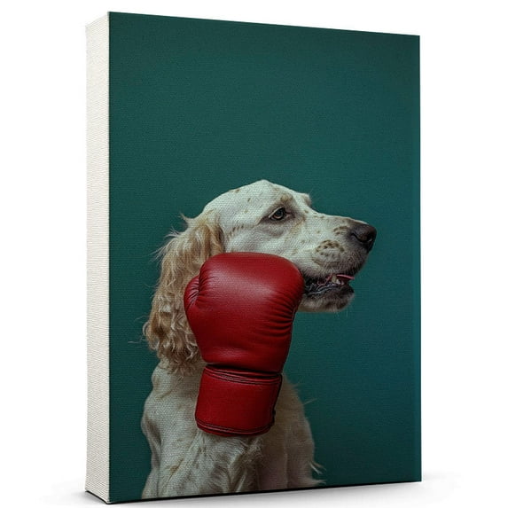 English Setter Dog Stretched Canvas Size 8x12 Boxing Canvas – Funny ...