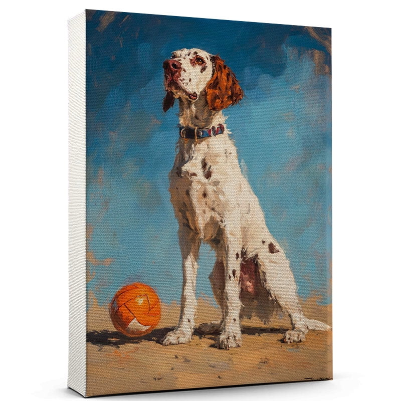 English Setter Dog Stretched Canvas Size 8x12 Volleyball Canvas – Funny ...
