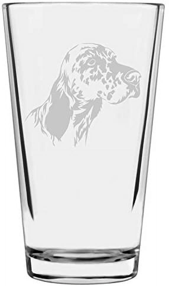 English Setter Dog Themed Etched All Purpose 16oz Libbey Pint Glass ...