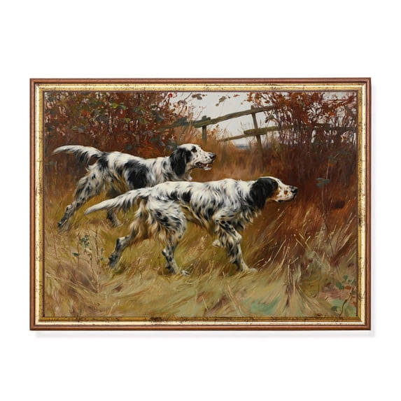 English Setter Hunting Dogs Print Poster Antique Sporting Art, Size ...