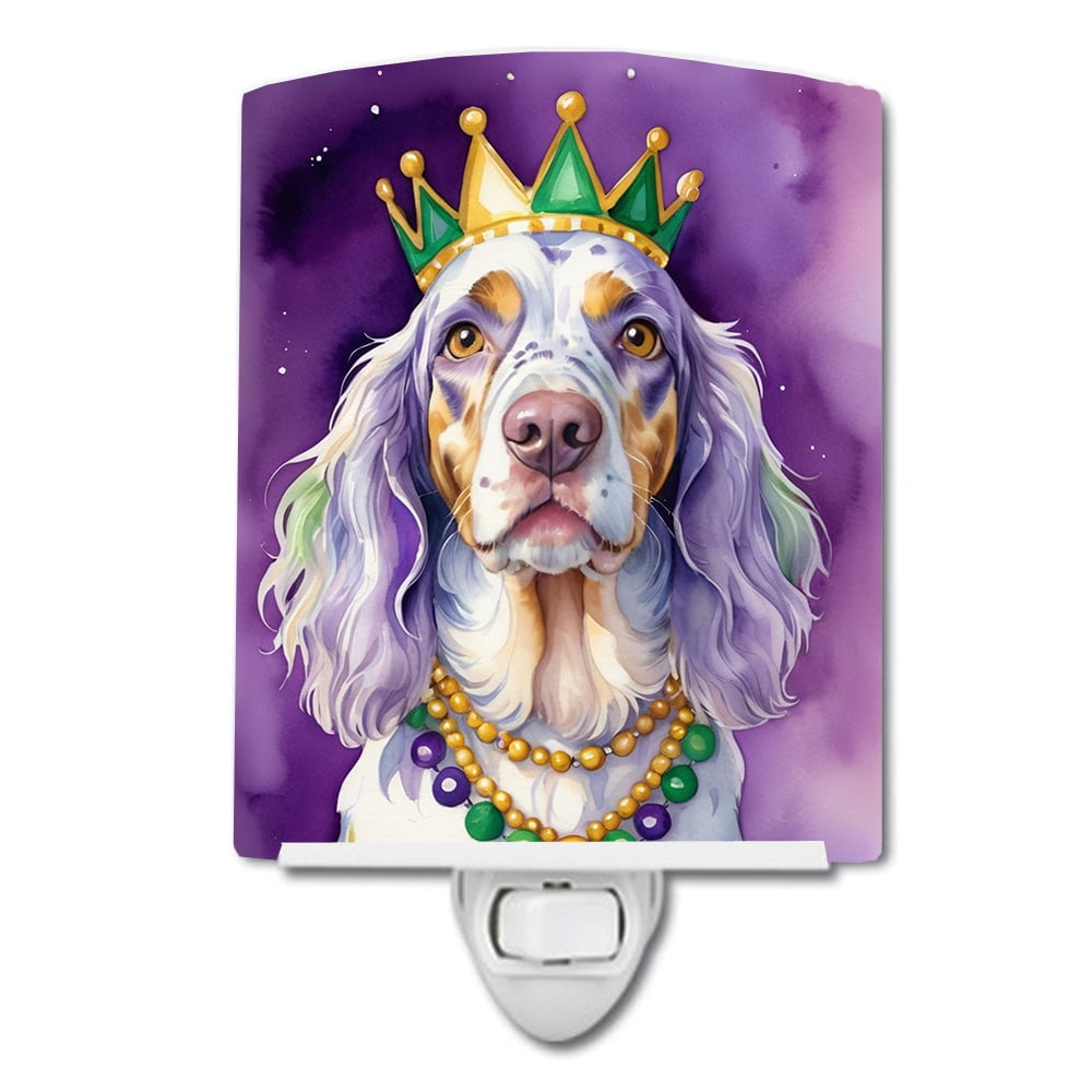 English Setter King of Mardi Gras Ceramic Night Light 4 in x 6 in ...