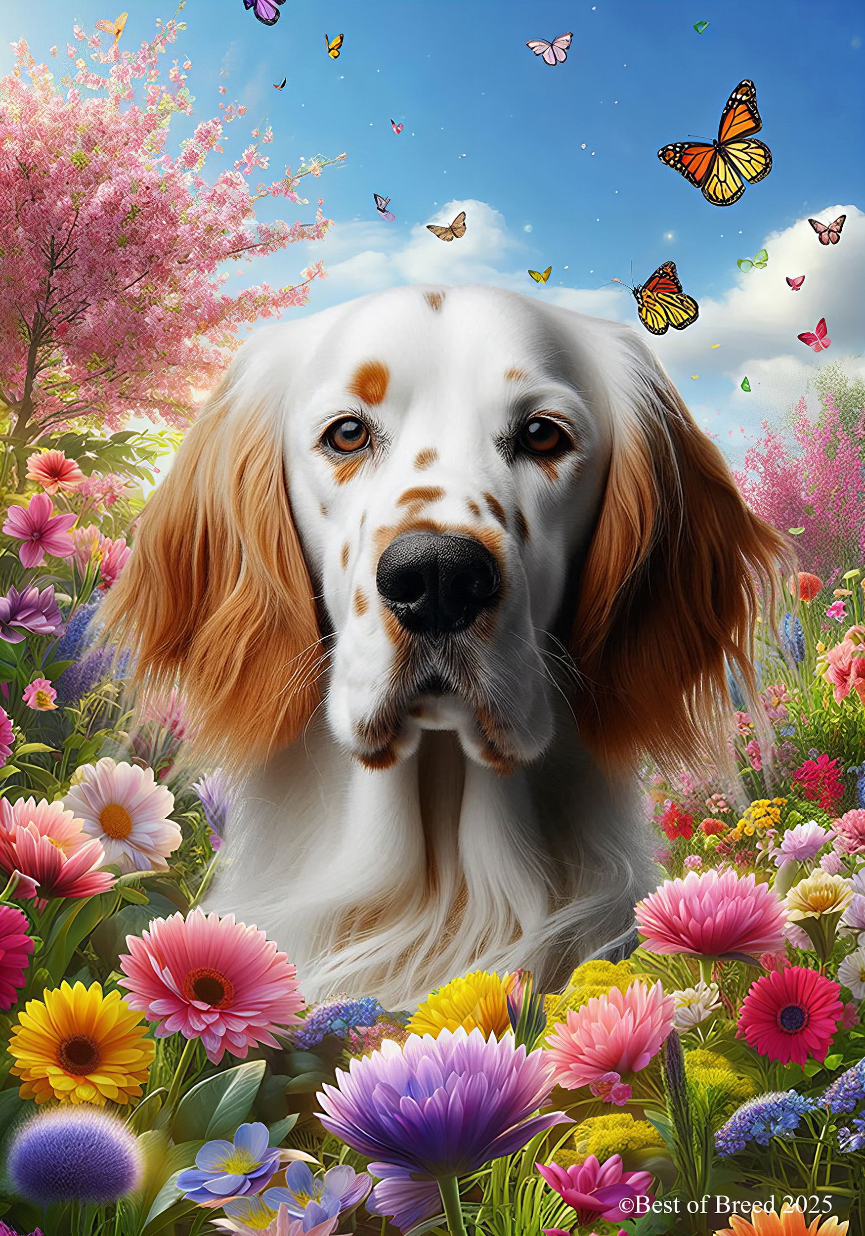 English Setter Orange - Best of Breed Spring Butterfly Outdoor House ...