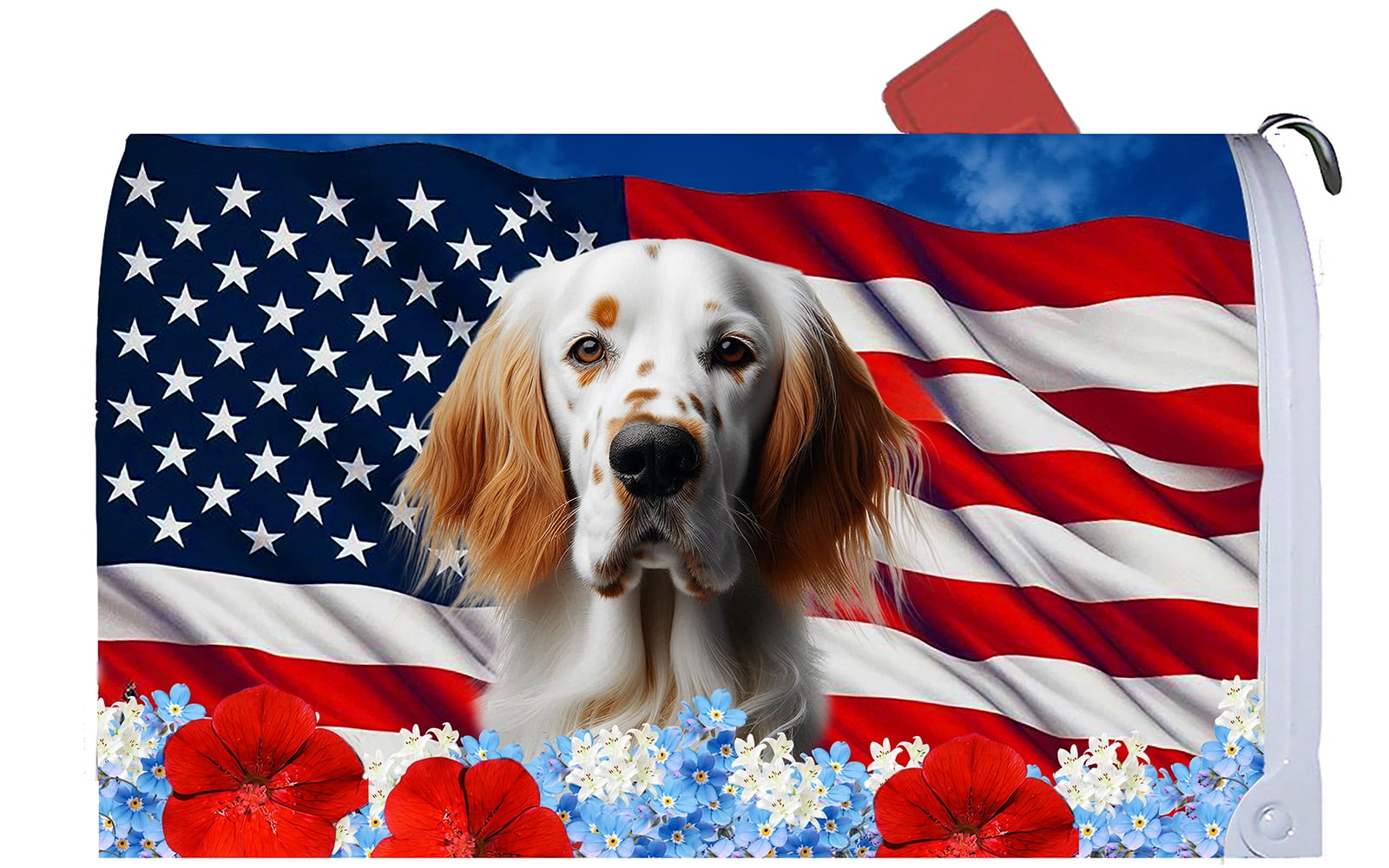 English Setter Orange - Best of Breed Summer Flowers Dog Breed Mail Box ...
