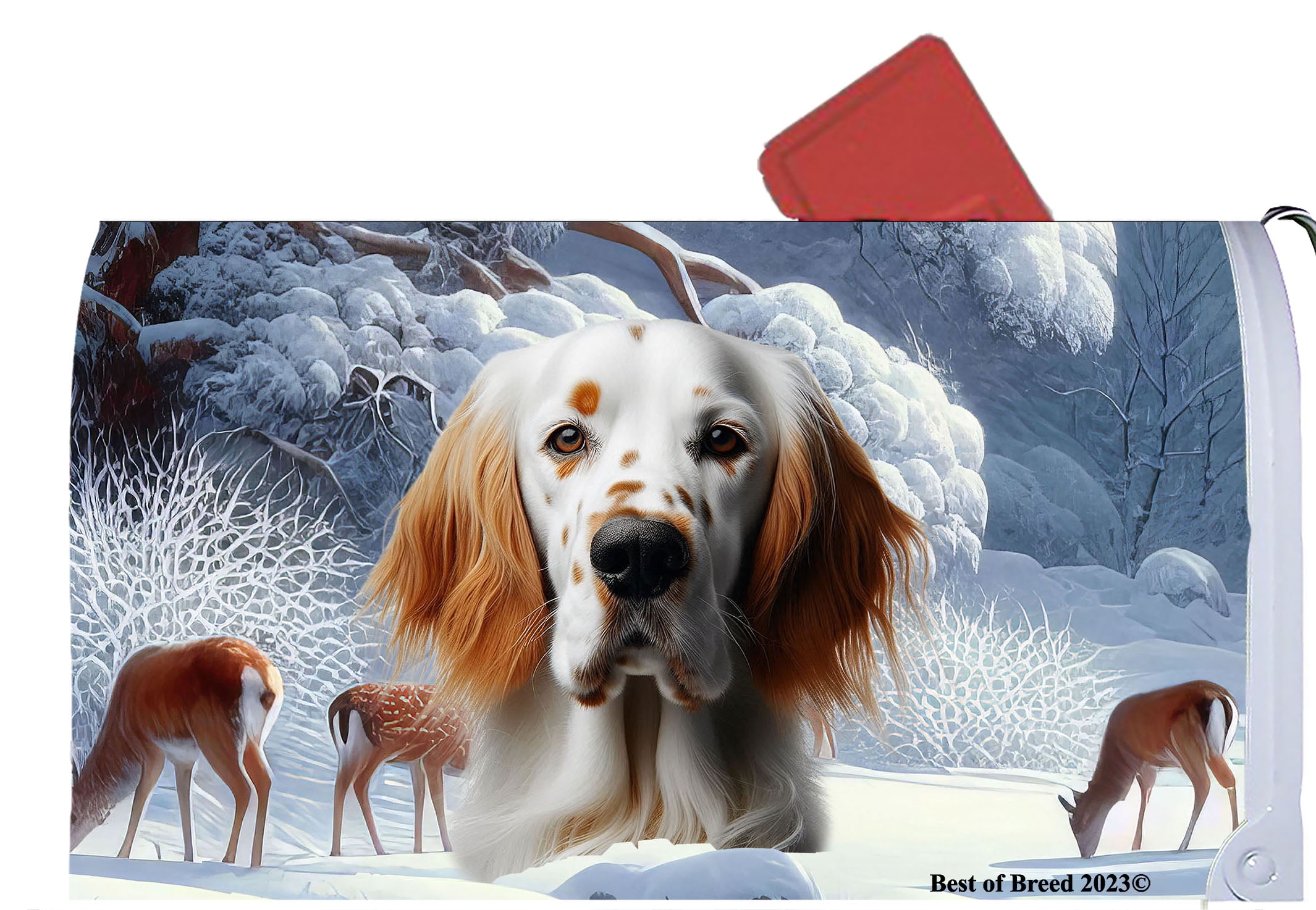 English Setter Orange - Best of Breed Winter Wonderland Dog Breed Mail Box Cover - Walmart.com
