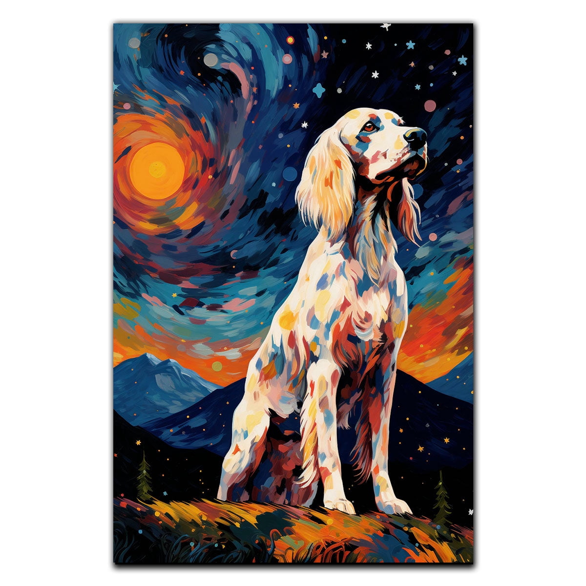 English Setter Paintings Canvas for Wall Decorations - Paintings Starry ...