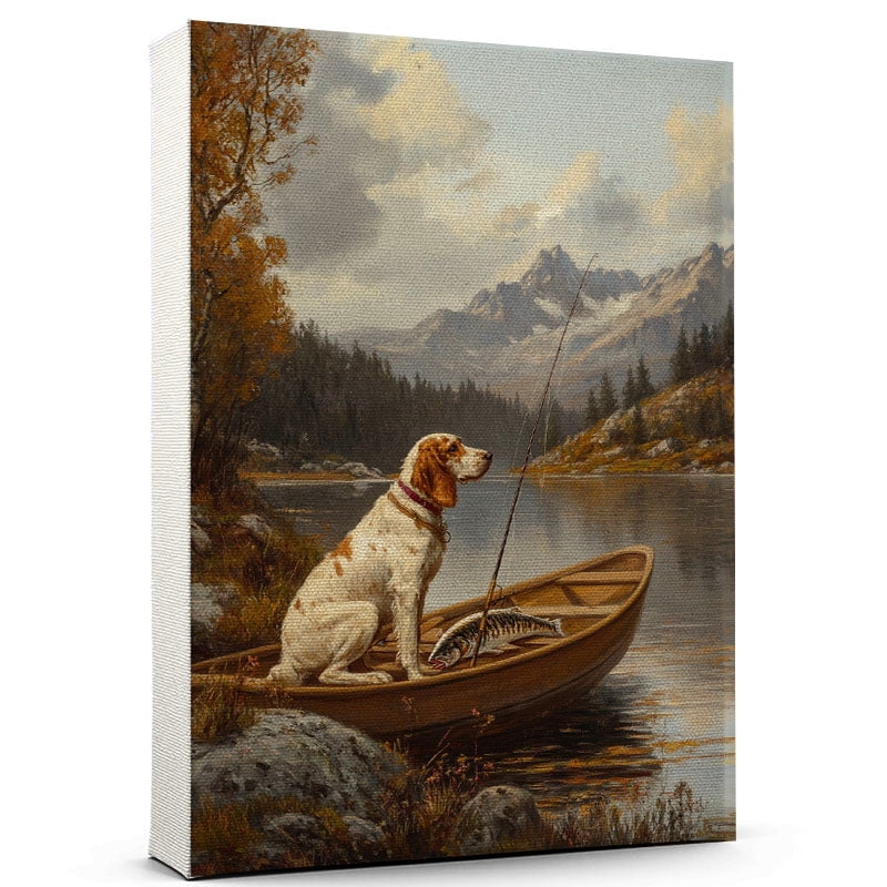 English Setter Vintage Dog Fishing Canvas – Artistic Sports, English ...