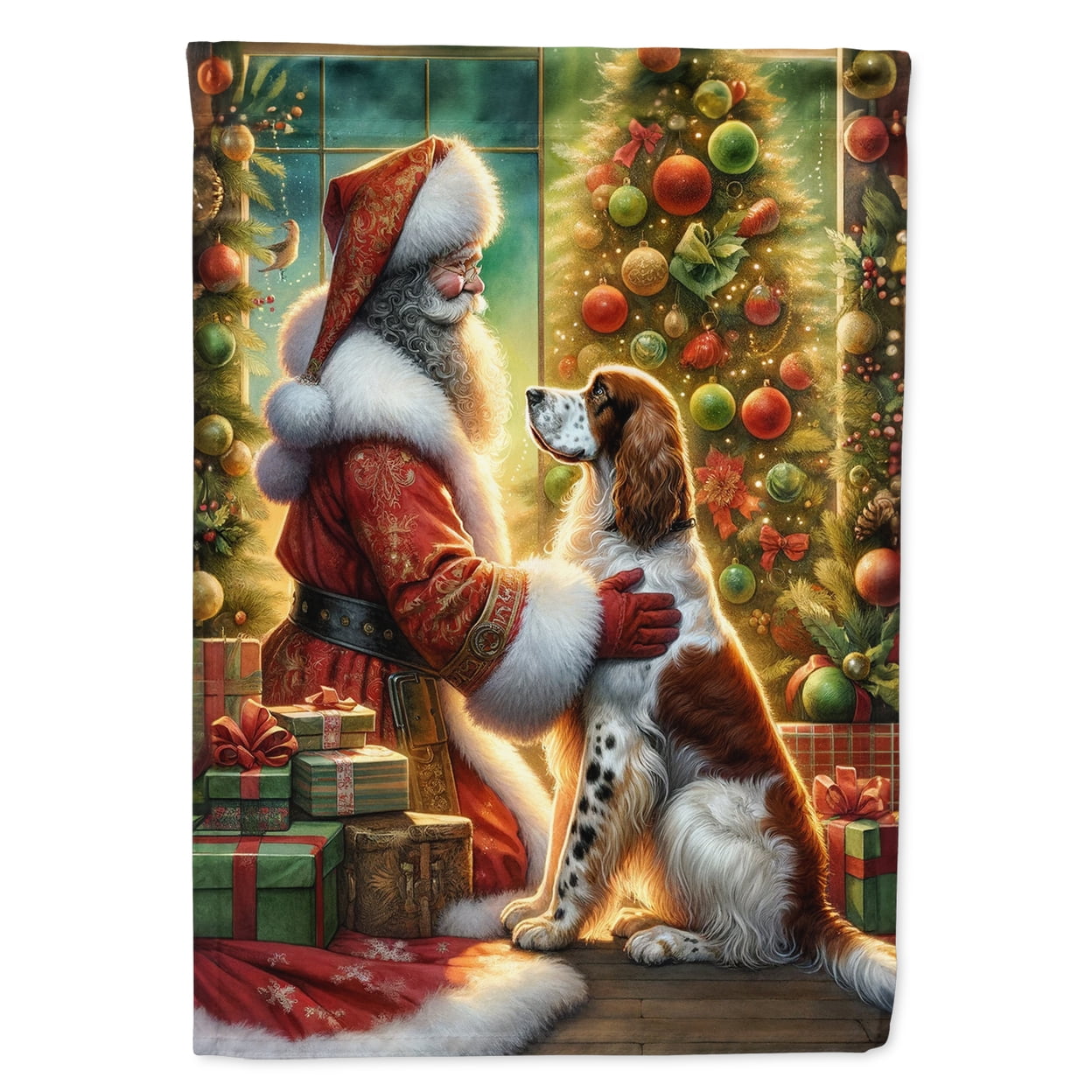 English Setter and Santa Claus House Flag 28 in x 40 in - Walmart.com