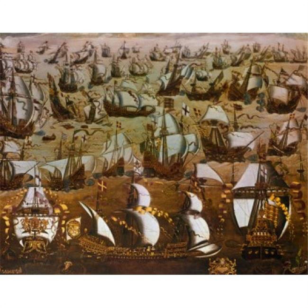 English Ships & the Spanish Armada 1588 English School 16th Century ...