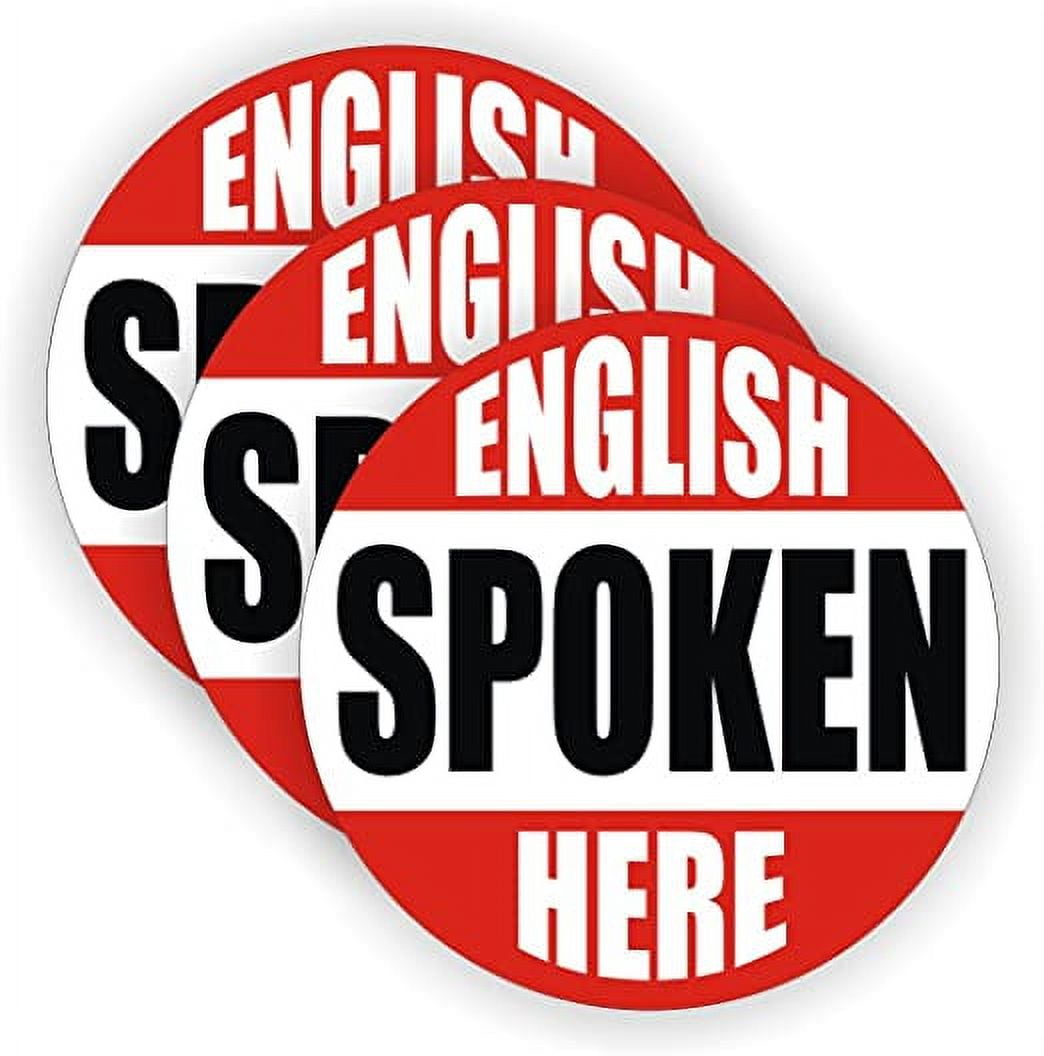 English Spoken Here Hard Hat Sticker / Helmet Decal Label Lunch Tool ...