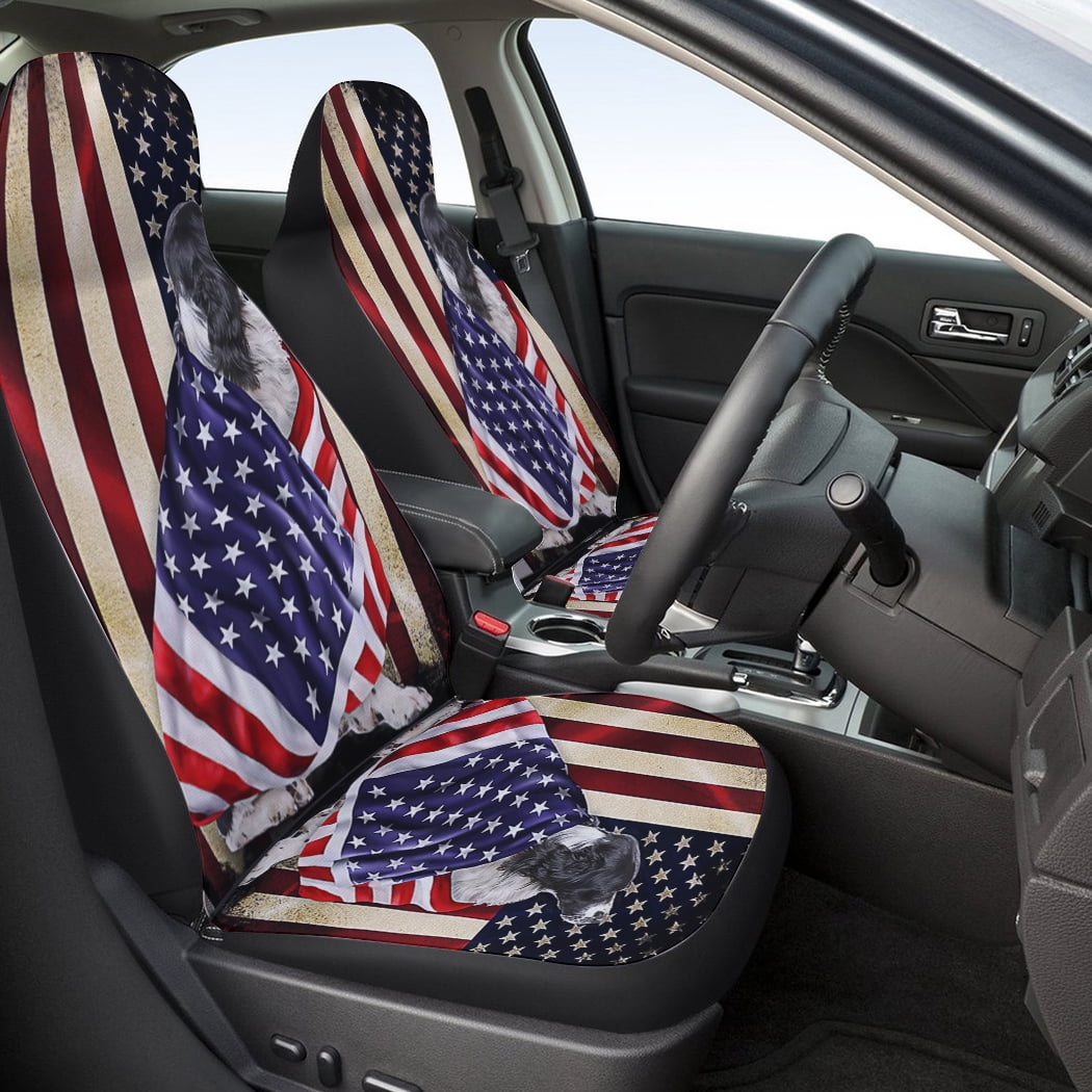 English Springer Spaniel American flag Patriot Seat Covers Cars, Car ...