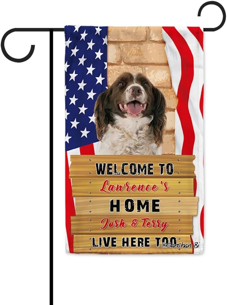 English Springer Spaniel Dog 4th of July Patriotic Garden Flag Welcome ...