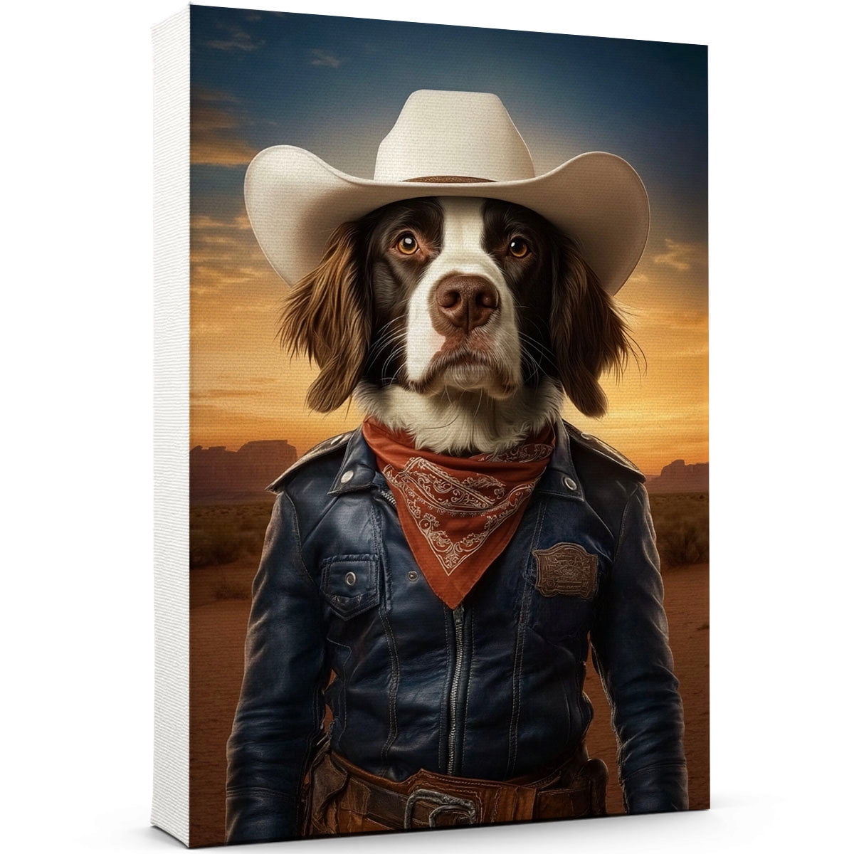 English Springer Spaniel Dog in Cowboy Outfit Fashion Modern Cute ...