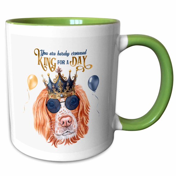 3drose, English Springer Spaniel Dog King for a Day in a Crown, 15oz ...