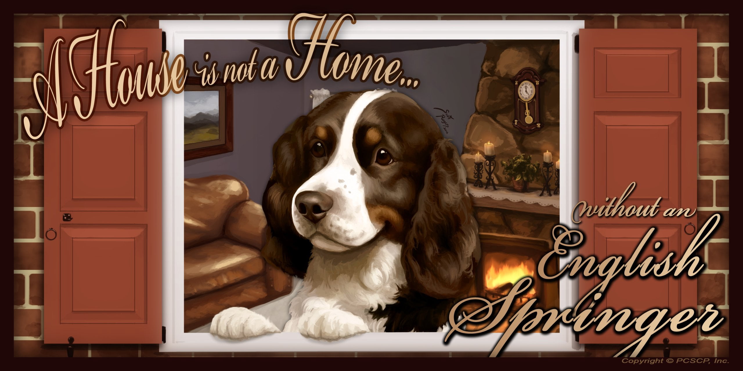 English Springer Spaniel Dog "Paws on the Windowsill" A House is Not a ...