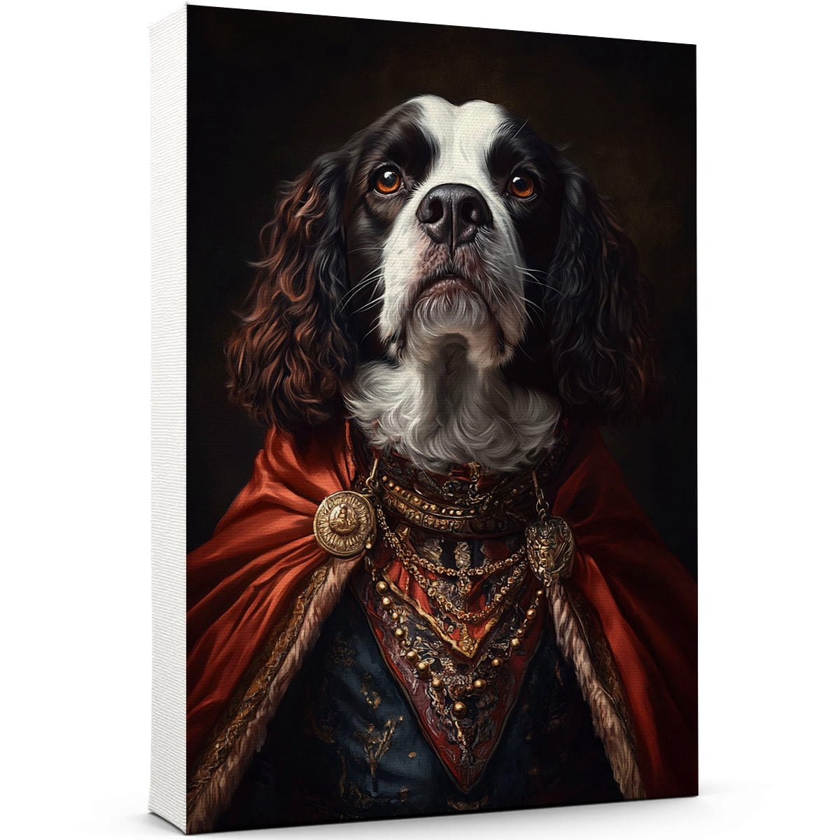 English Springer Spaniel Dog in Royal Costume Poster 8x12in, Funny Dog ...