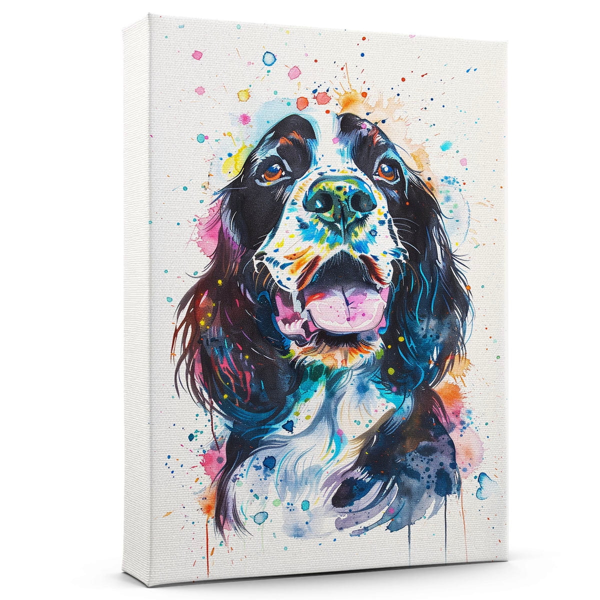 English Springer Spaniel Dog Wall Art Animal Oil Painting On Canvas ...
