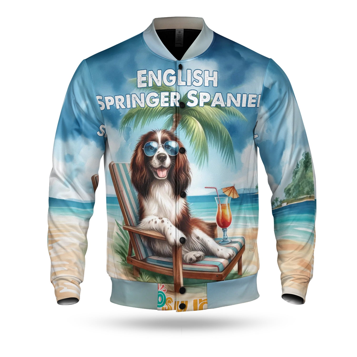 English Springer Spaniel Hello Summer Beach Theme with Sunglasses and ...