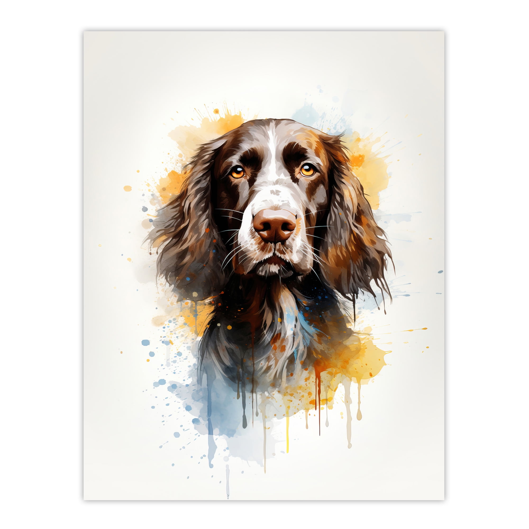 English Springer Spaniel Lovers Gift Watercolour Pet Portrait Painting ...