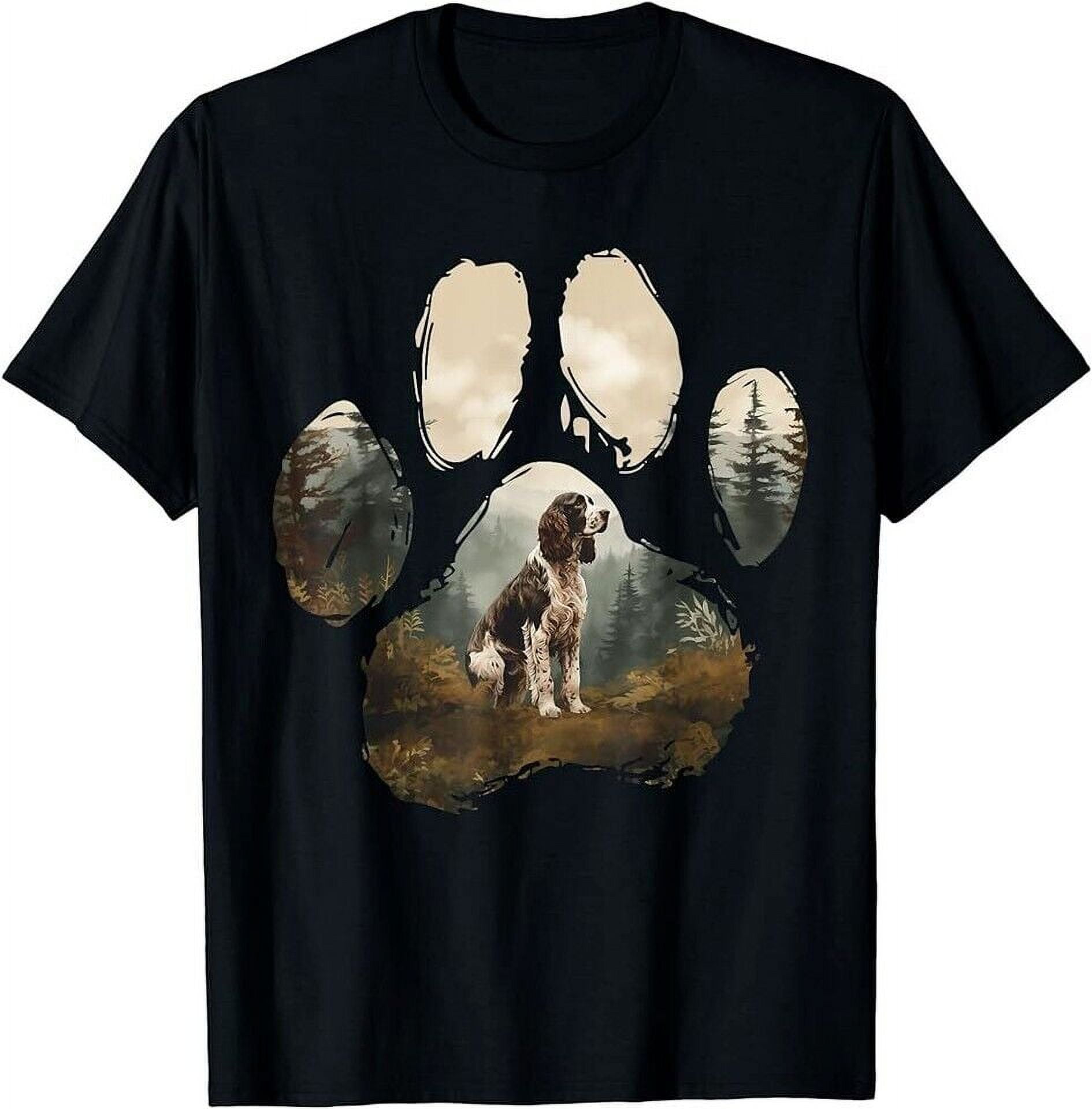 English Springer Spaniel Mountain Paw Design Dog Mom Dad -Shirt ...