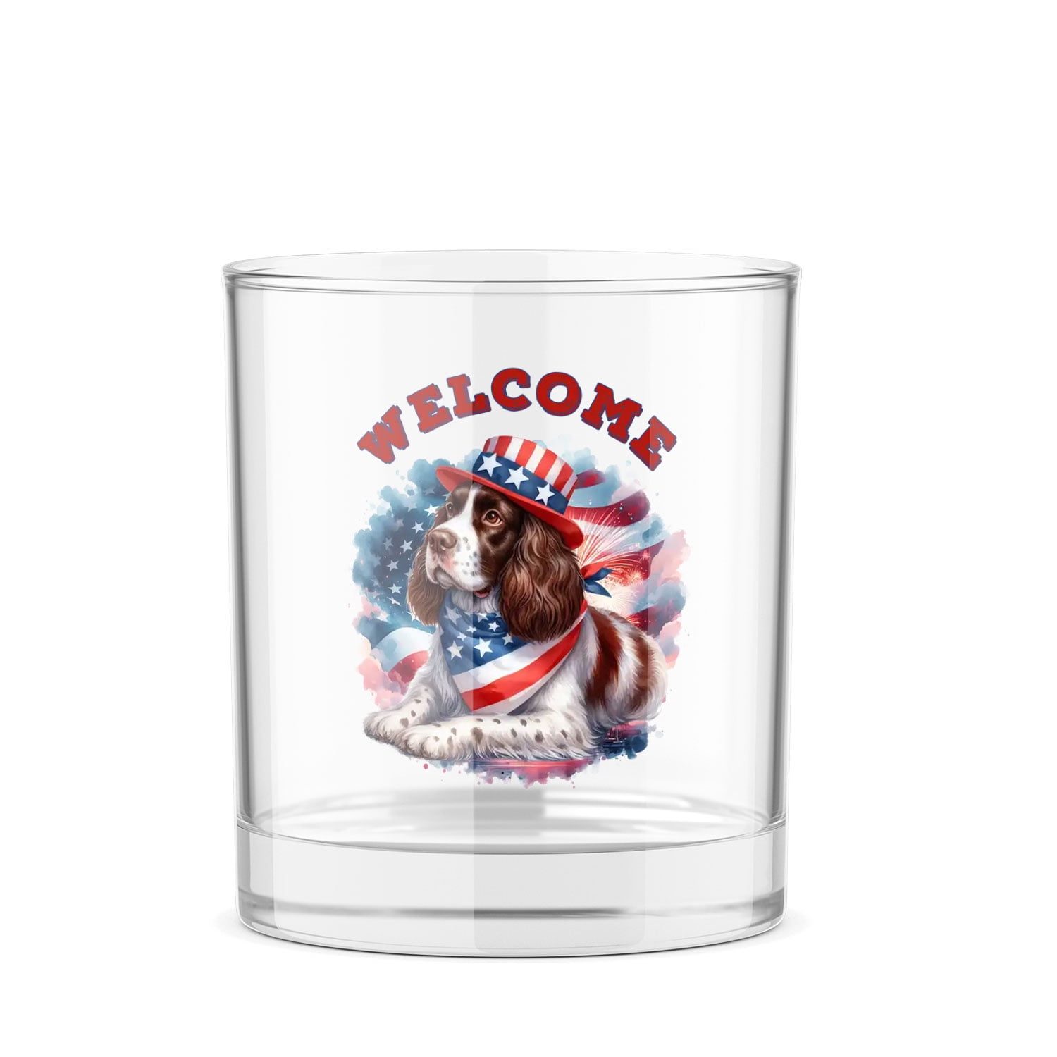 English Springer Spaniel Patriotic Welcome for 4Th of July Independence ...