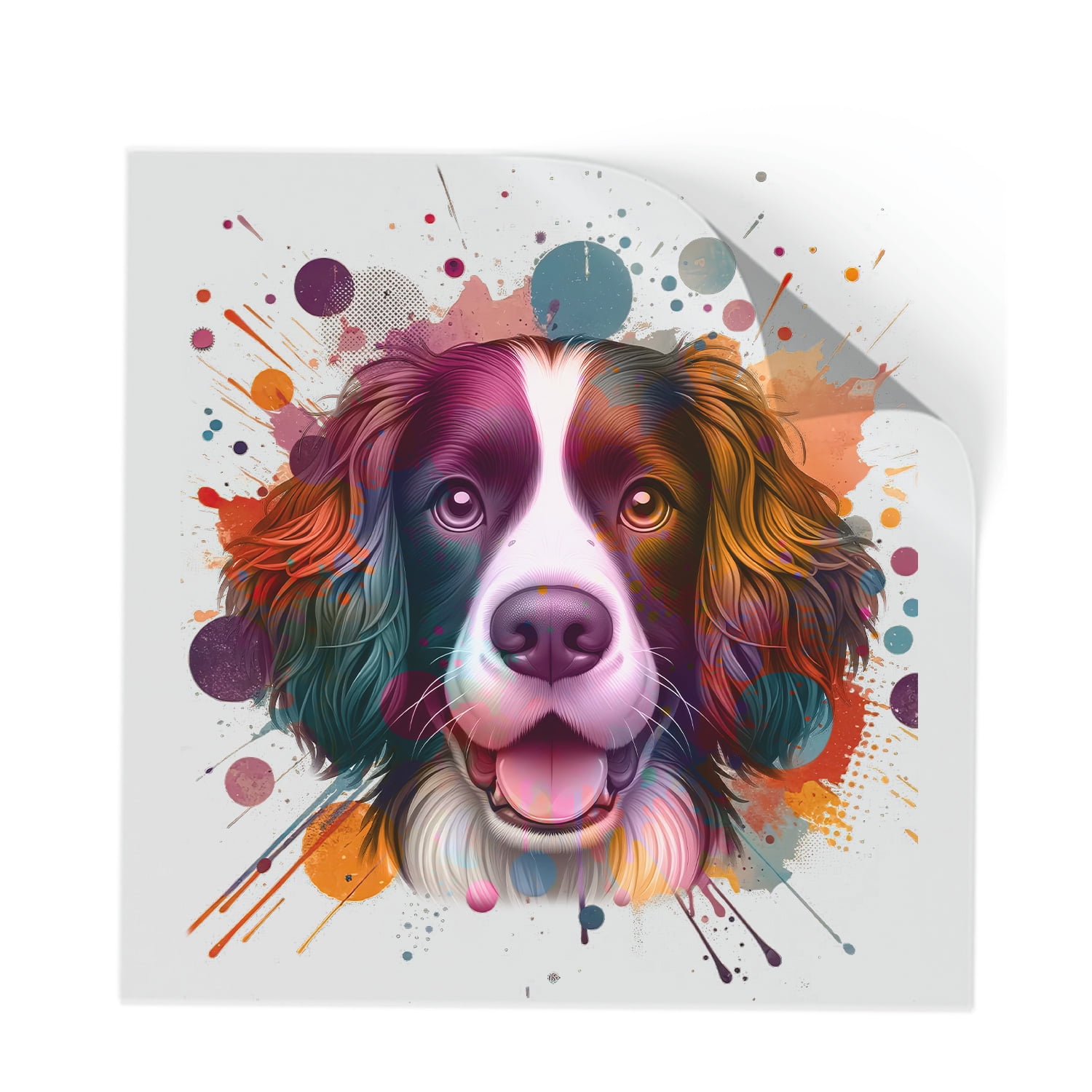 English Springer Spaniel Portrait Watercolor Vintage Retro Styles ...
