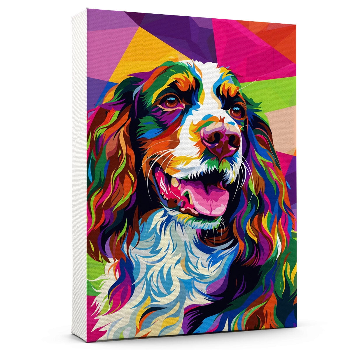English Springer Spaniel Poster Wall Art - Colorful Dog Canvas Wall Art ...