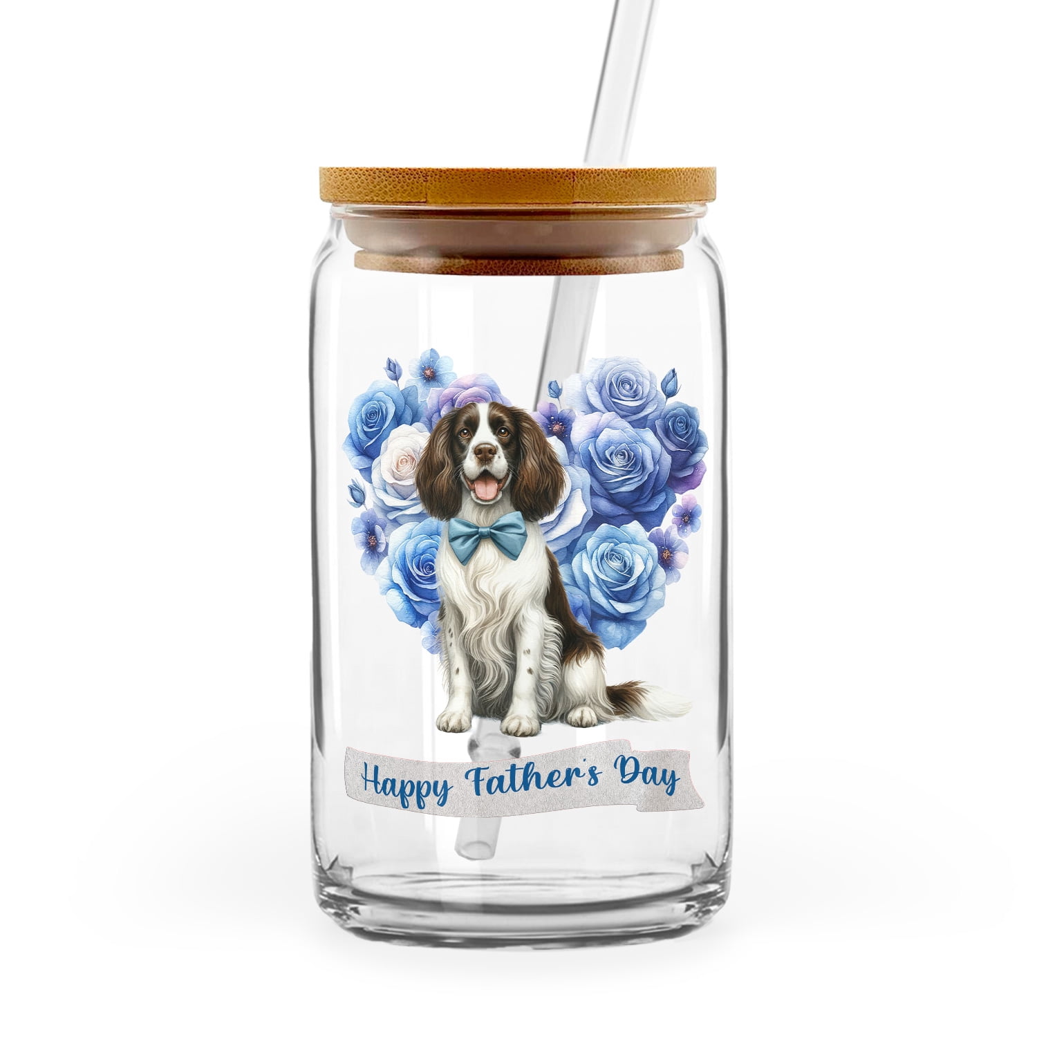 English Springer Spaniel Proud Dad Happy Father's Day 16oz Glass Cup ...