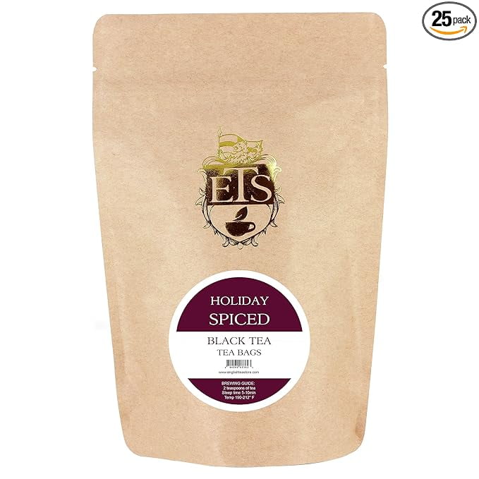English Tea Store Holiday Spiced Flavored Black Tea - Teabags - 25 ...
