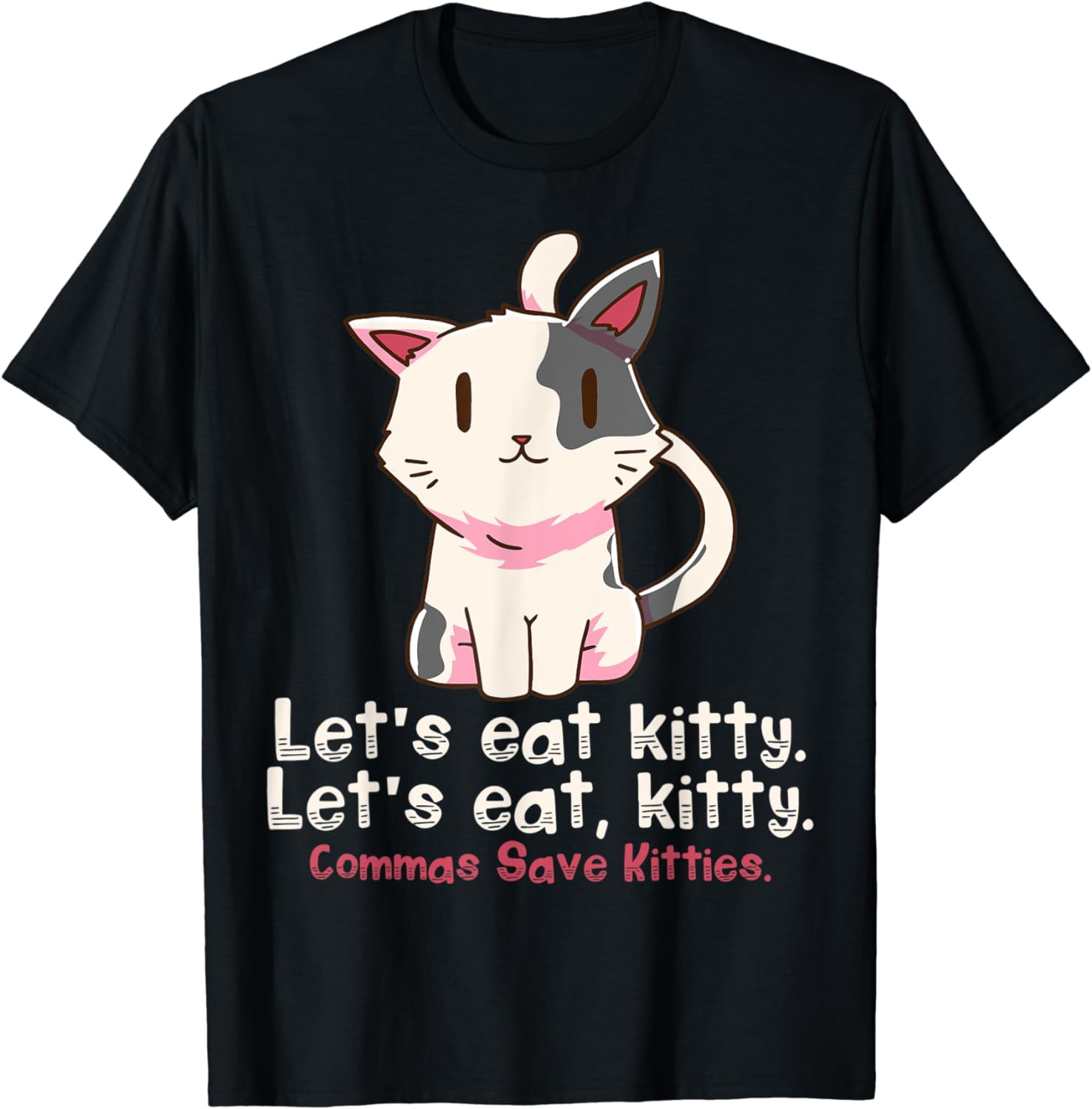 English Teacher Punctuation Cat Comma T-Shirt - Walmart.com