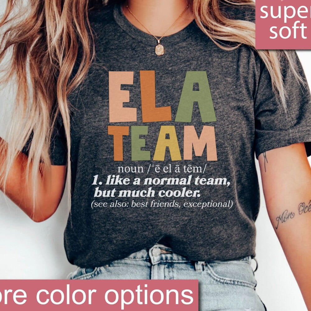 English Teacher Shirt, Ela Teacher Crew Shirt, Funny English Teacher ...