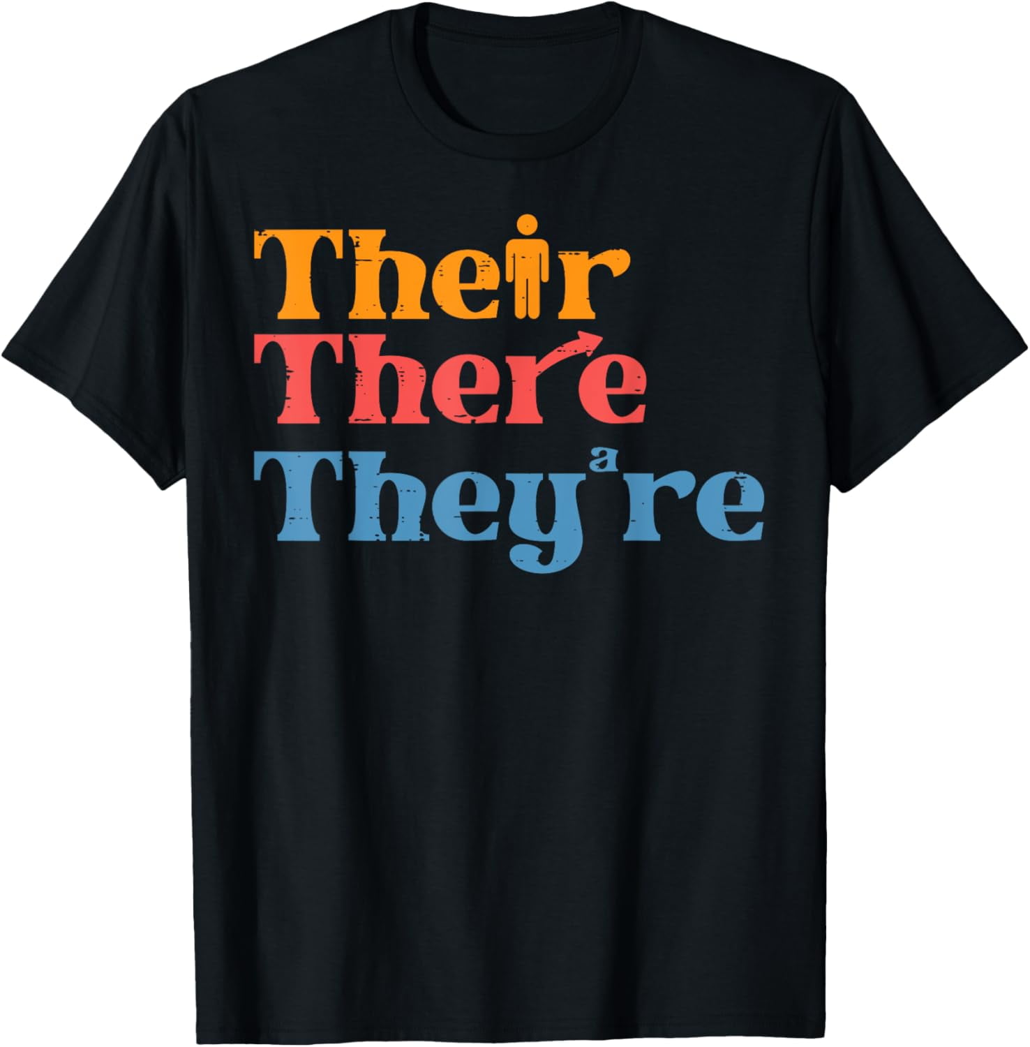 English Teacher Their There Theyre Funny Grammar Men Women T-Shirt ...