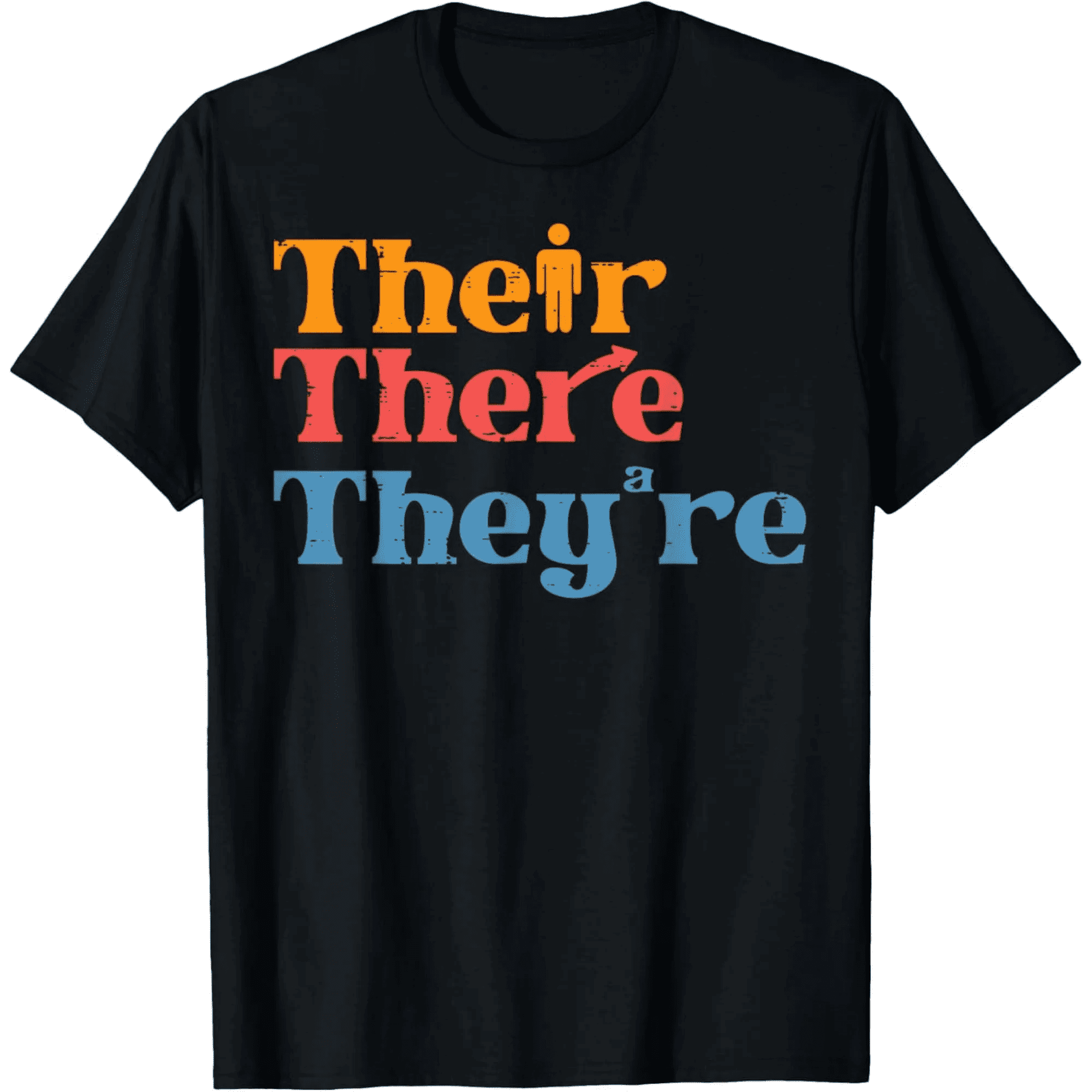 English Teacher Their There Theyre Funny Grammar Mens T-Shirt - Walmart.com