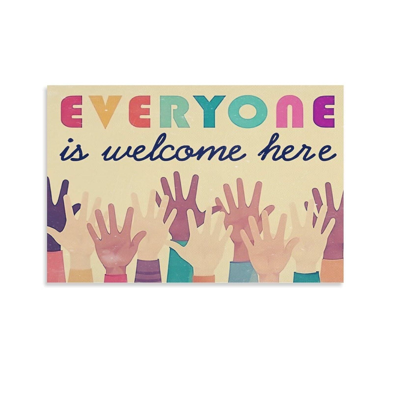 English Text Everyone Is Welcome Here Posters Canvas Aesthetic And ...
