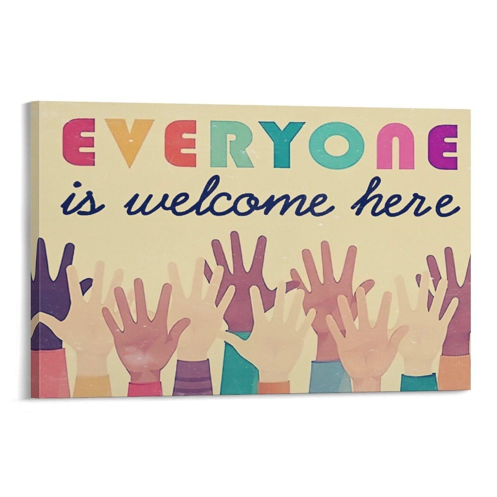 English Text Everyone Is Welcome Here Posters Canvas Aesthetic And ...