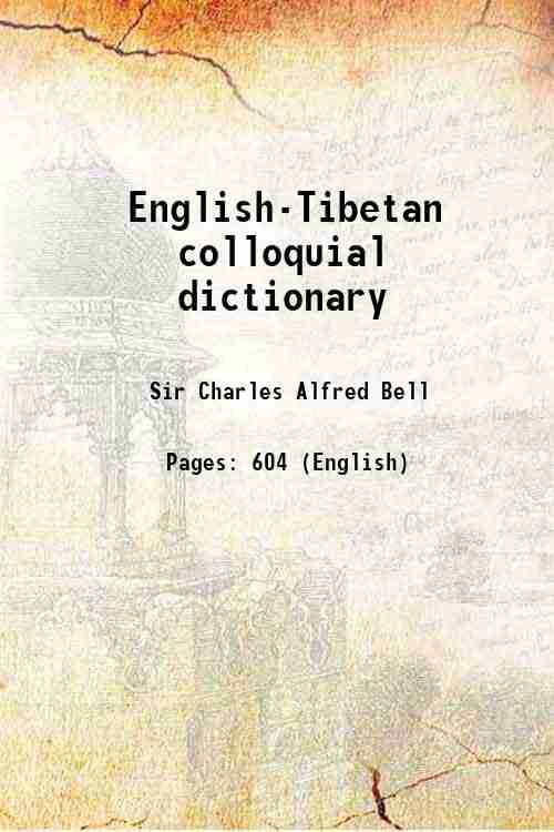 English-Tibetan colloquial dictionary 1920 - Walmart.com