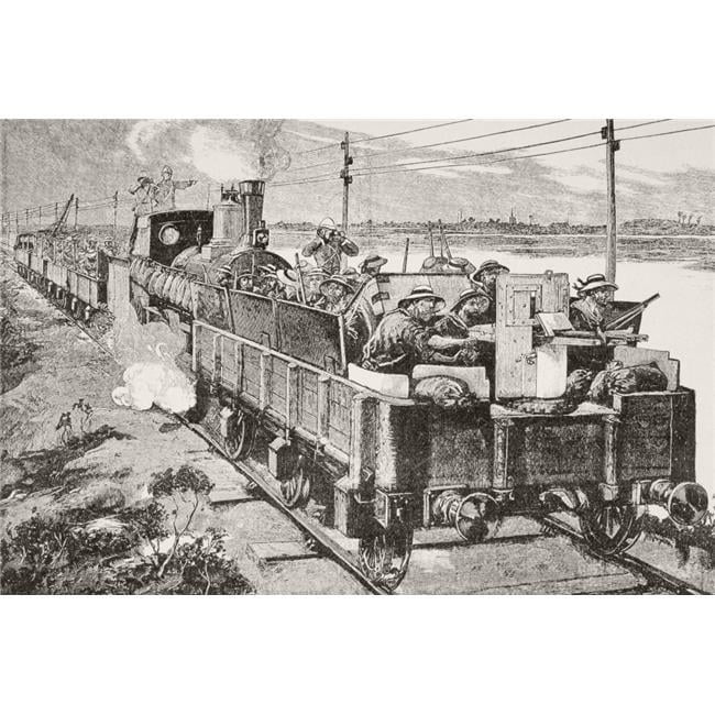An English Unit Reconnoitres In An Armoured Train During The Second ...