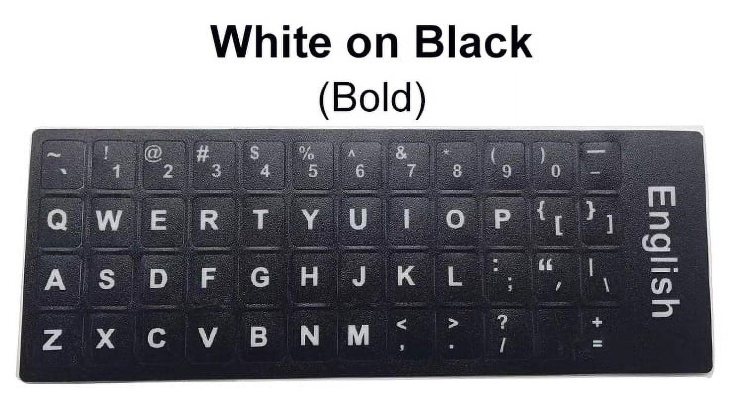English Universal Language Keyboard Stickers Alphabet Letters Black ...