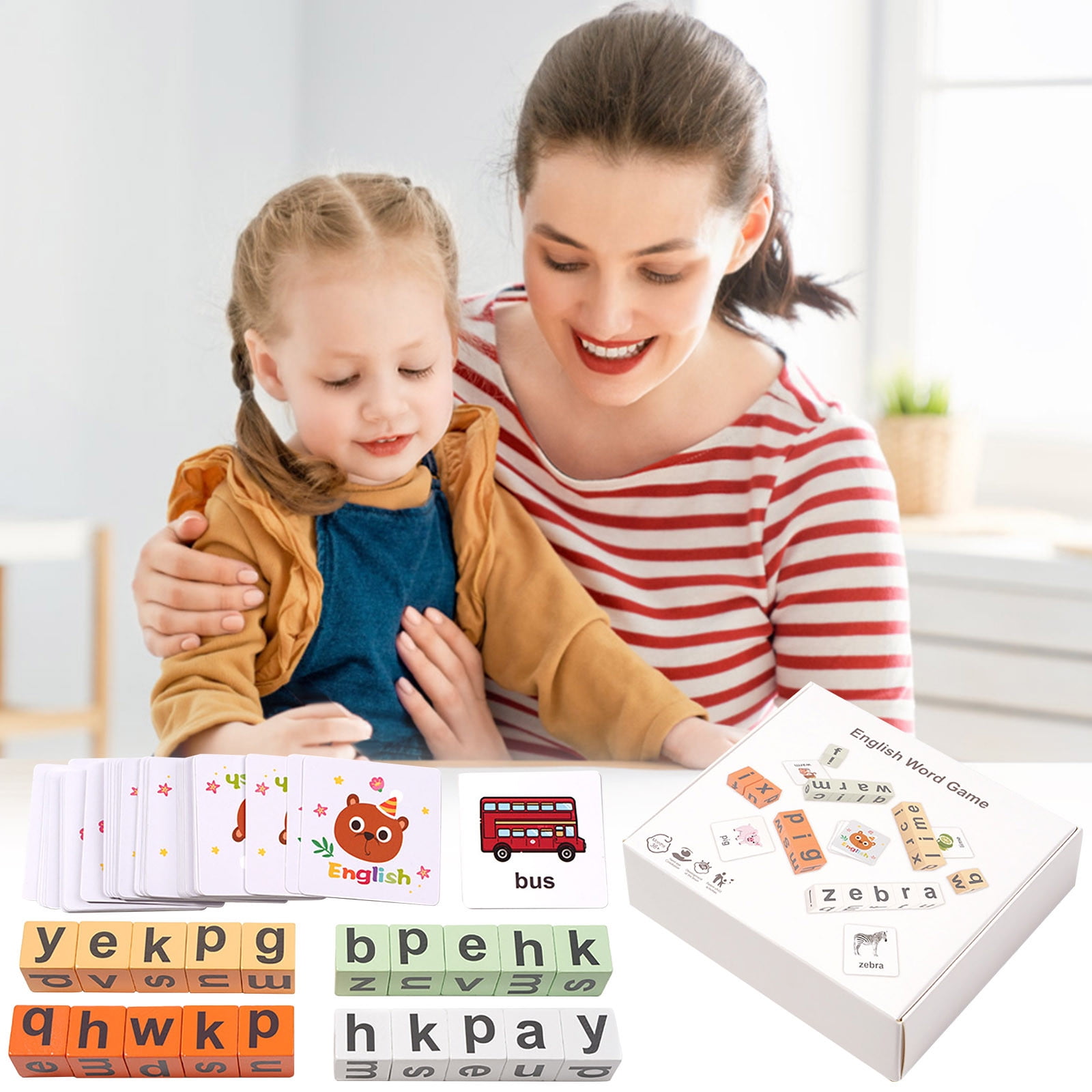 English Vocabulary Puzzle Game Set | Interactive Spelling & Alphabet ...