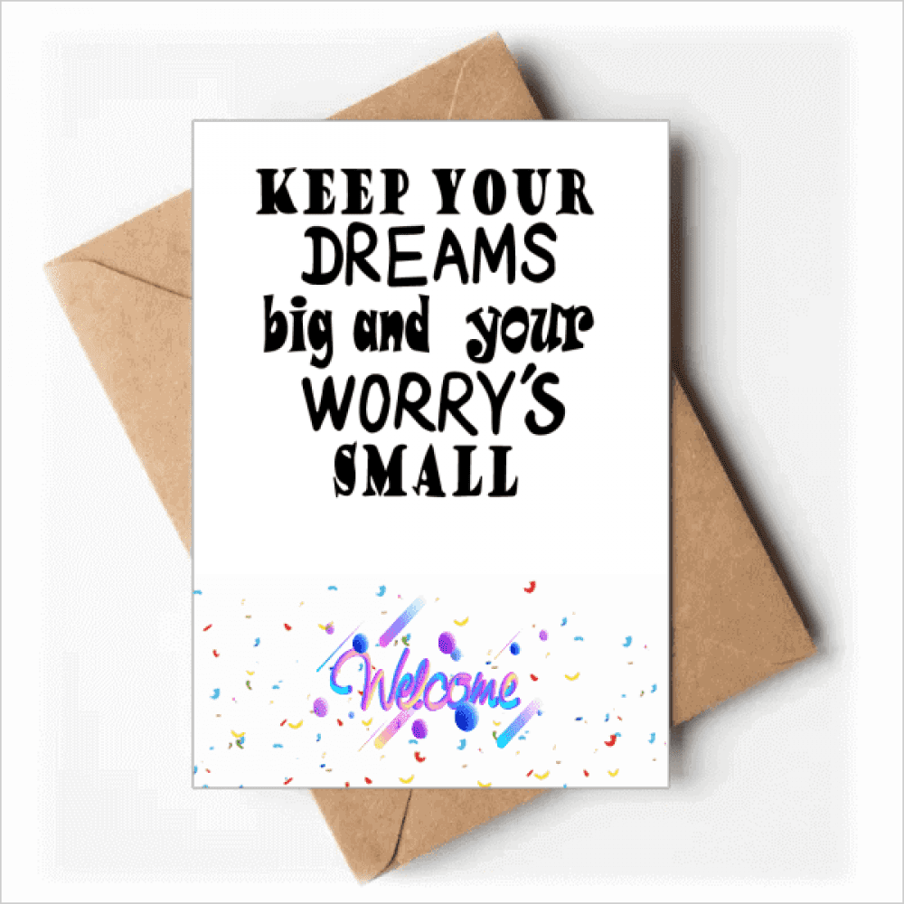 English Word Design Dream And Worry Welcome Back Greeting Cards ...