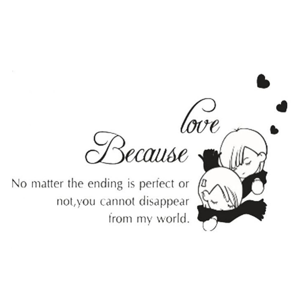 English Words Sticker Living Room Bedroom Backdrop Wall Decorative ...