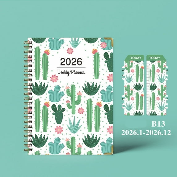 English notebook 2026, A5 spiral diary, planner, work/exercise schedule ...