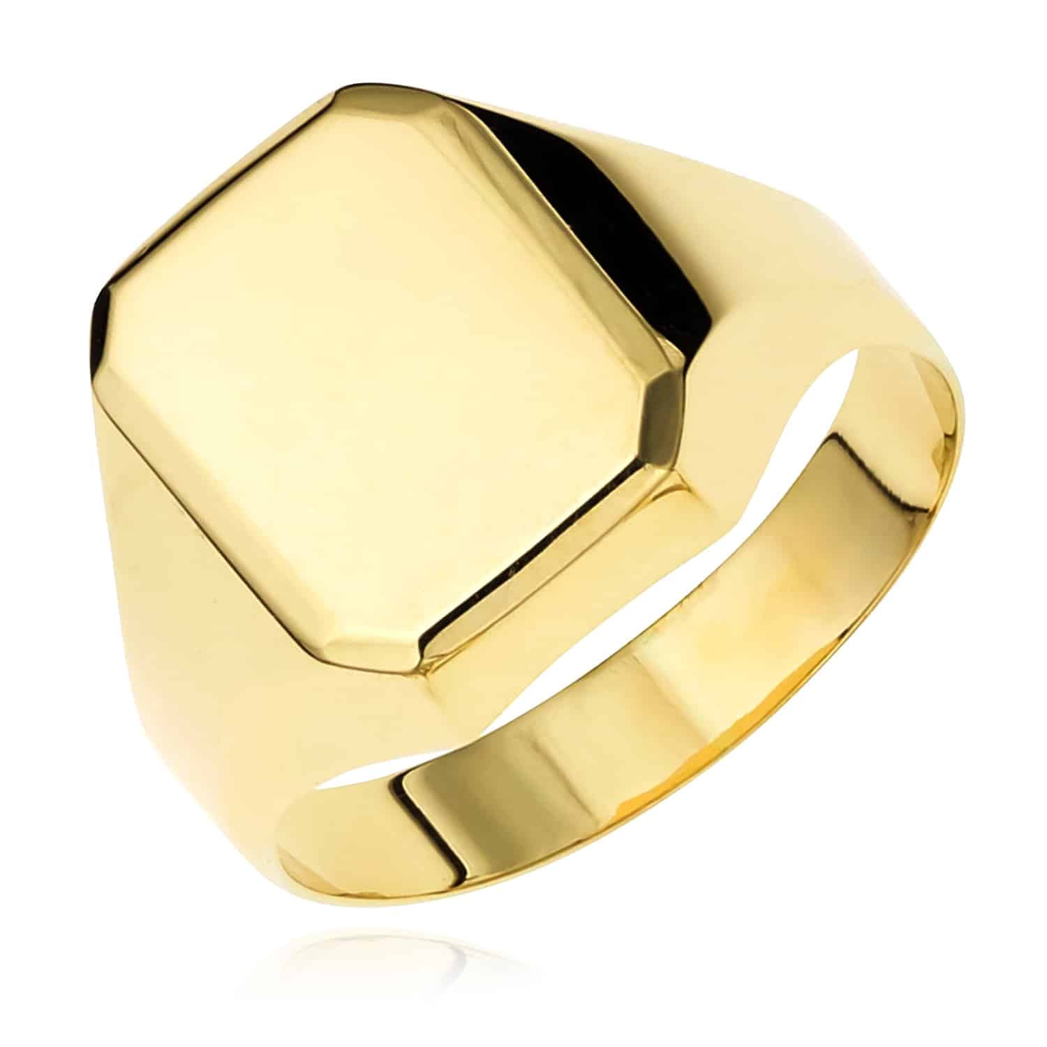 Engravable 14K Gold Personalized Rectangular Signet Ring - Walmart.com