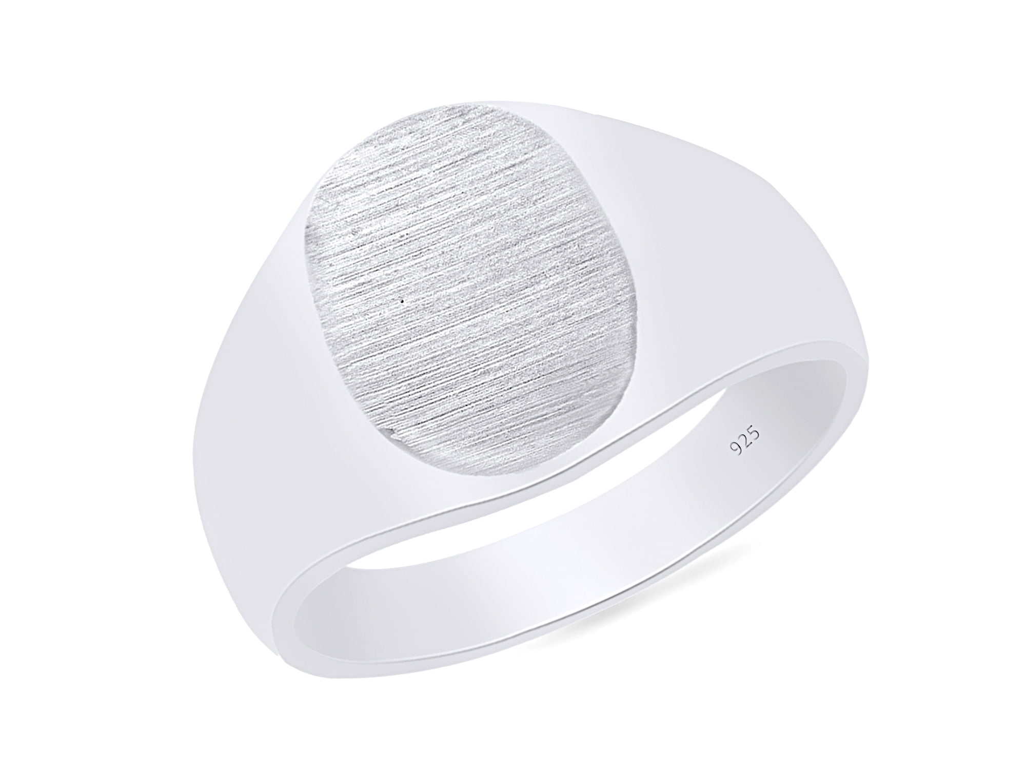 AFFY Engravable Men's Signet Ring In 14K White Gold Plated 925 Sterling ...