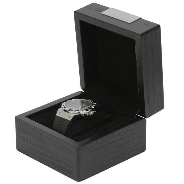 Engravable Single Extra Large Watch Box Wood Black - Walmart.com